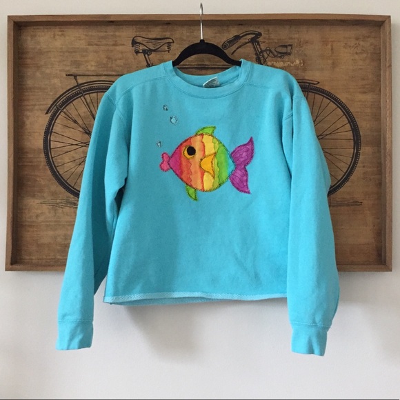 Vintage | Tops | Vintage 8s Fish Sweatshirt | Poshmark